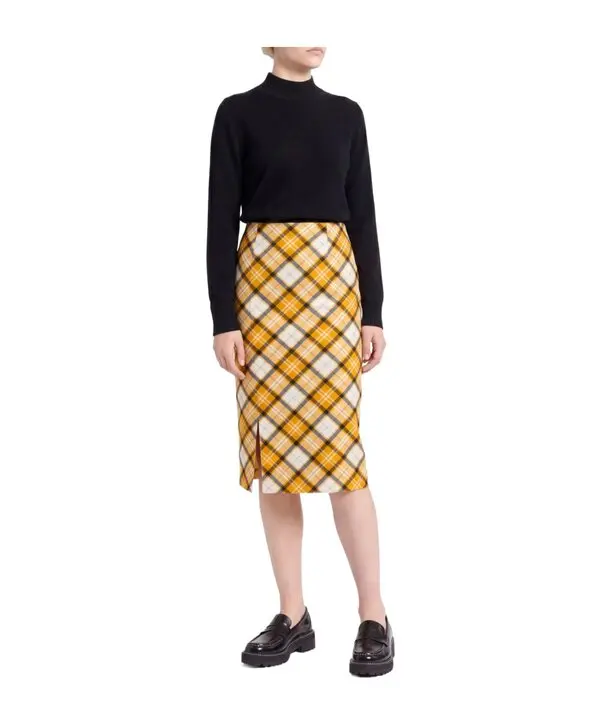 Burberry Checked Midi Skirt