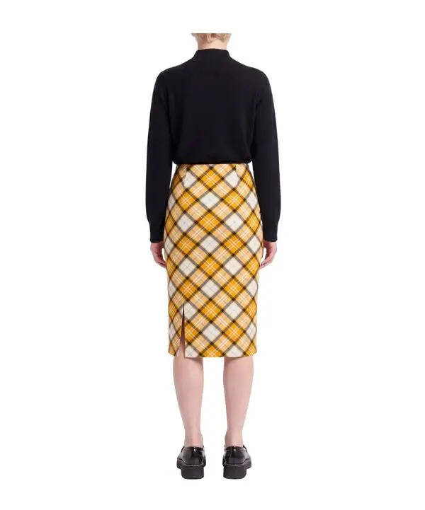Burberry Checked Midi Skirt