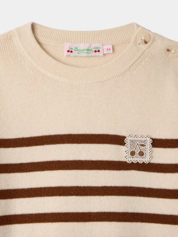 Bonpoint Marlisa Striped Sweater - Off-white