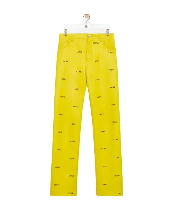 Loewe Trousers In Nappa Lambskin - Yellow