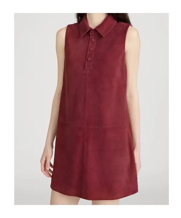 FRAME Garnet Suede City Shift Mini Dress