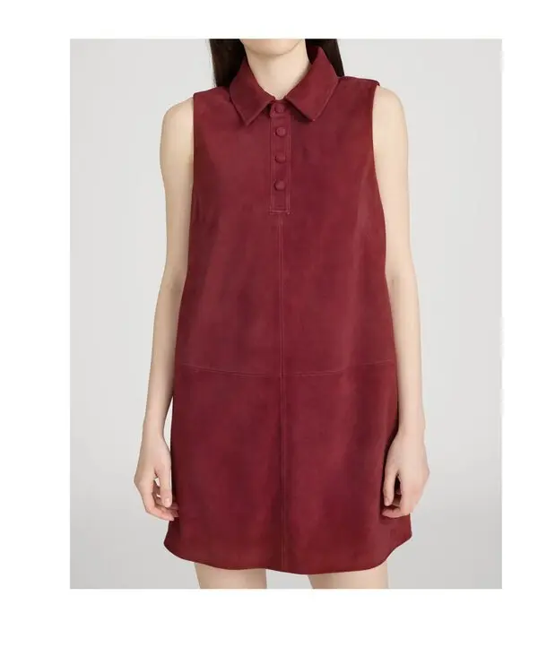 FRAME Garnet Suede City Shift Mini Dress