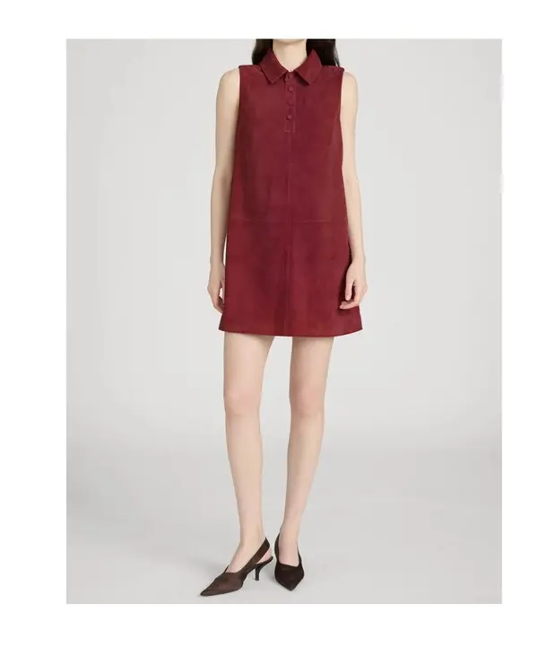 FRAME Garnet Suede City Shift Mini Dress