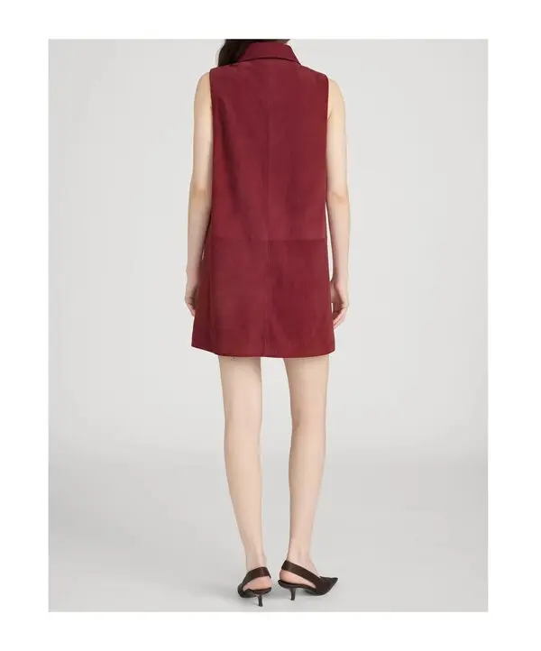 FRAME Garnet Suede City Shift Mini Dress