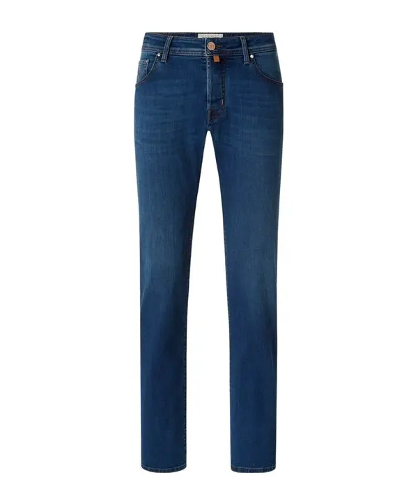 Jacob Cohen Heren Broek Pant 5 Pkt Super Slim Fit Nick Slim Medium Blauw