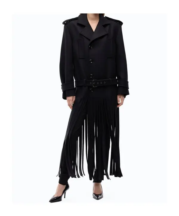 Pinko Wool-blend Fringed Coat
