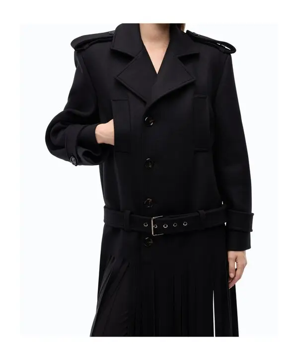 Pinko Wool-blend Fringed Coat