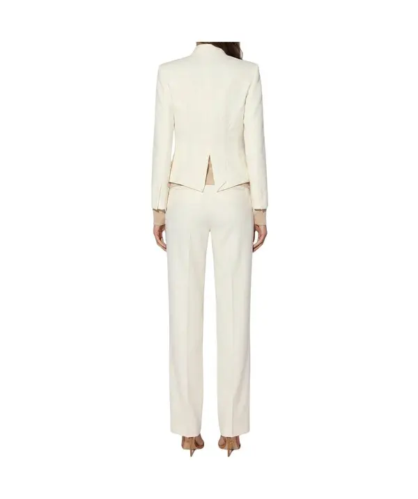 Elisabetta Franchi Gabardine Fabric High-waisted Wide-leg Trousers