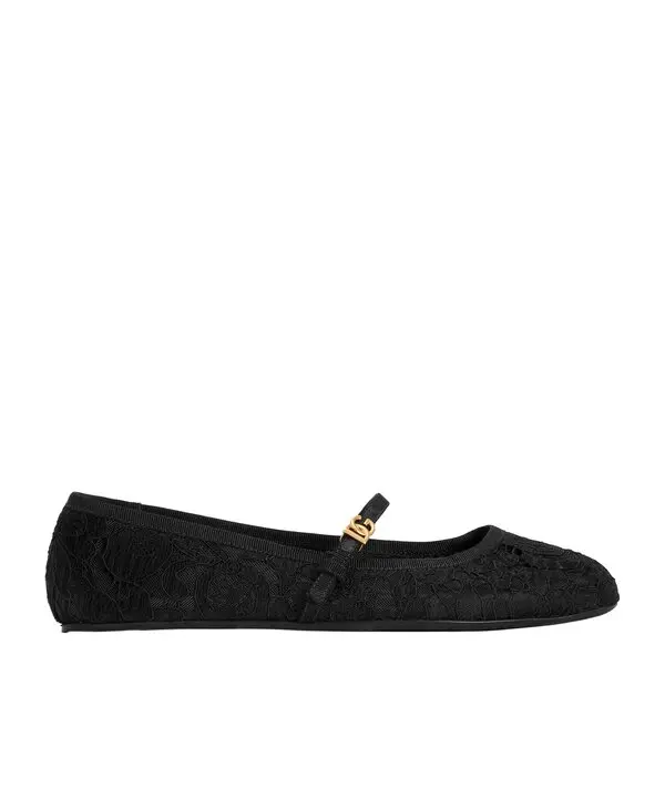 Dolce & Gabbana Lace Ballet Flats - Black