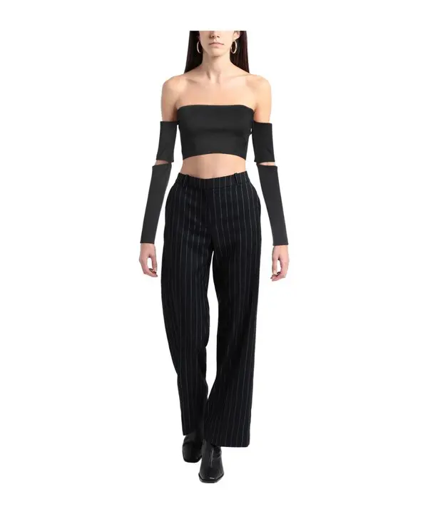 MAISON MARGIELA Solid-colored Form-fitting Cropped Top