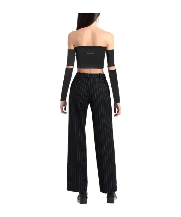 MAISON MARGIELA Solid-colored Form-fitting Cropped Top