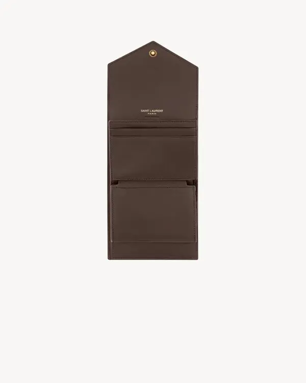 Saint Laurent Cassandre Multi-fold Wallet In Lambskin