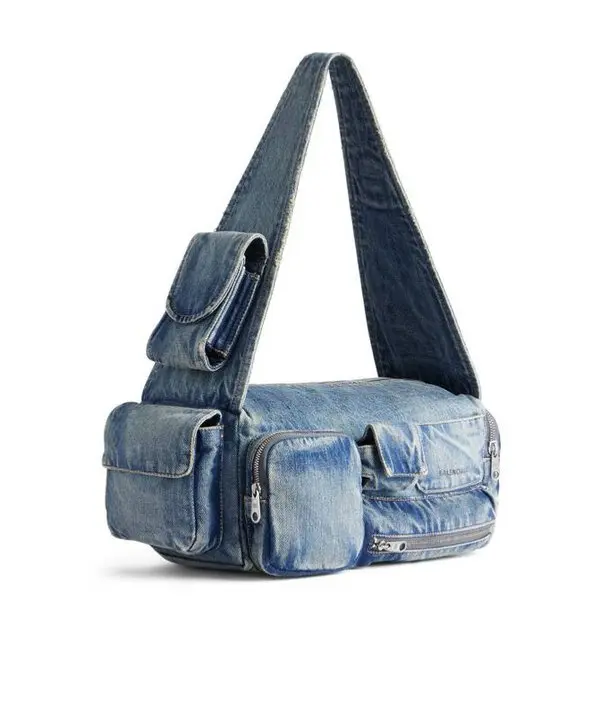 Balenciaga Superbusy Denim Small Sling Bag