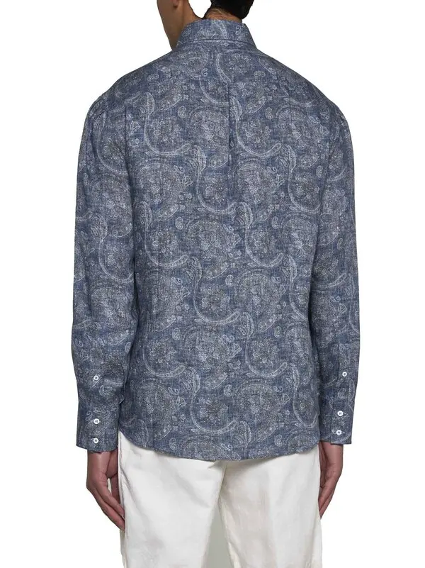 Brunello Cucinelli Graphic Printed Buttoned Shirt