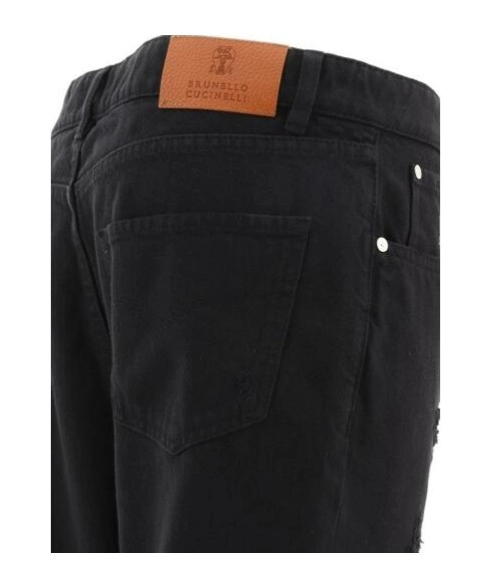 Brunello Cucinelli Distressed Straight Leg Jeans