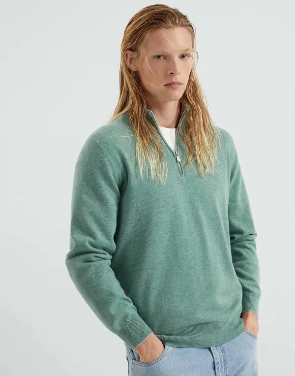 Brunello Cucinelli Funnel-neck Knitted Polo Shirt