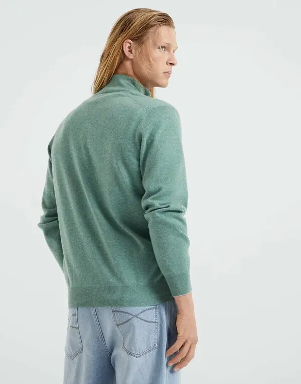 Brunello Cucinelli Funnel-neck Knitted Polo Shirt