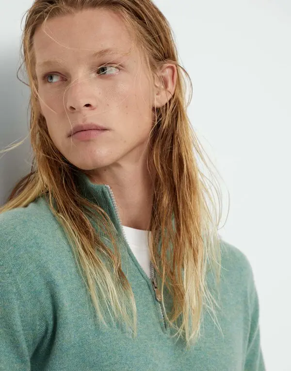 Brunello Cucinelli Funnel-neck Knitted Polo Shirt