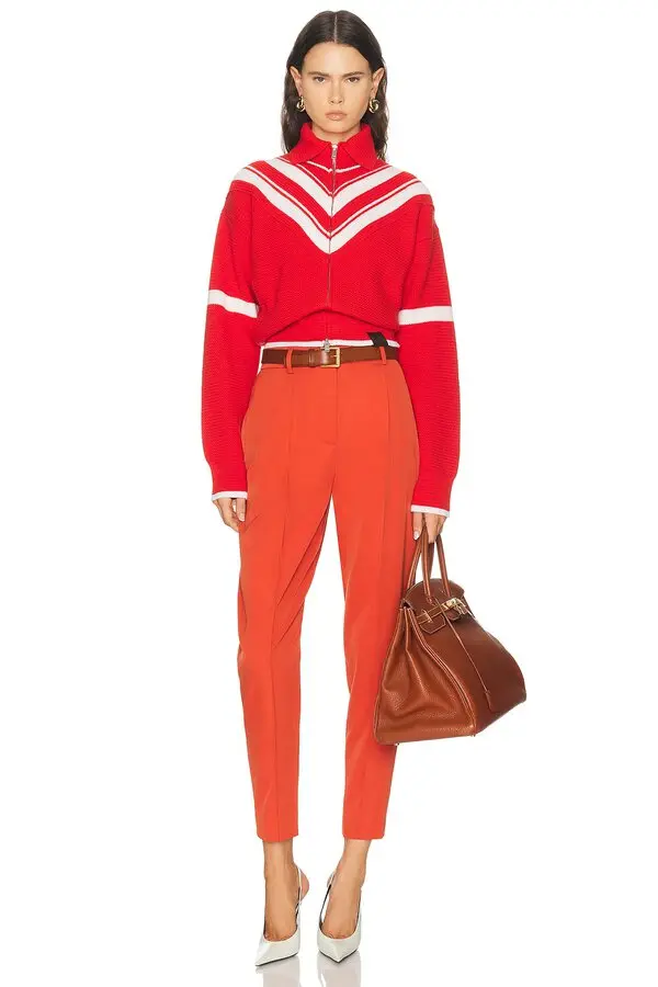 Stella McCartney Sporty 80's Wool Knit Zip Jacket - Red