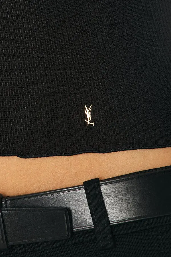 Saint Laurent Cassandre V Neck Top - Noir