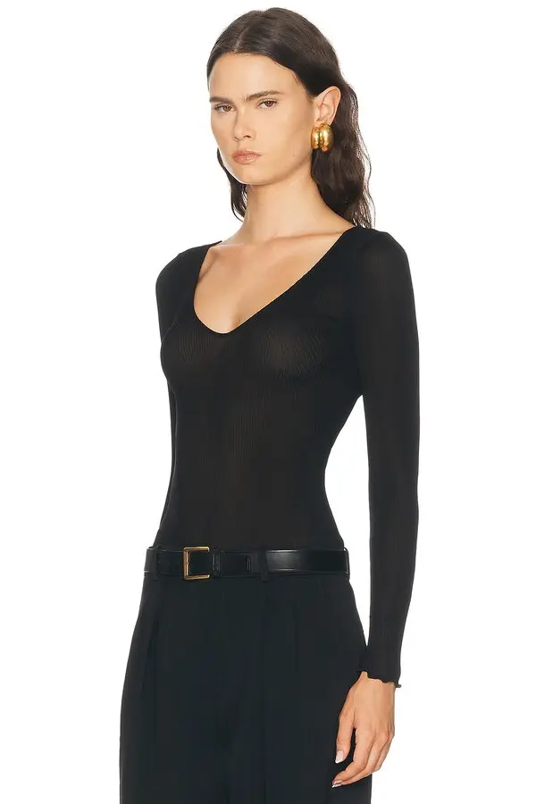 Saint Laurent Cassandre V Neck Top
