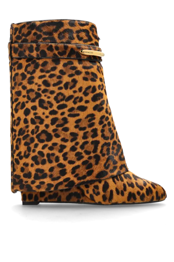 Givenchy Wedge Heel Ankle Boots "shark - Brown