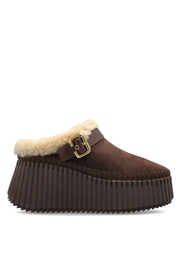 Chloé Nama' Wedge Heel Shoes - Brown