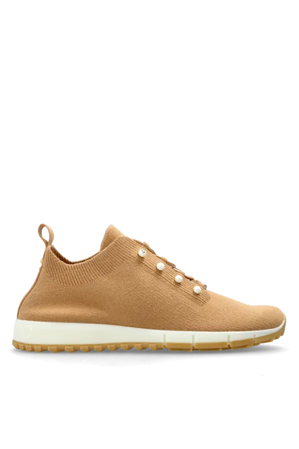 JIMMY CHOO Veles Knit Sneakers - Beige