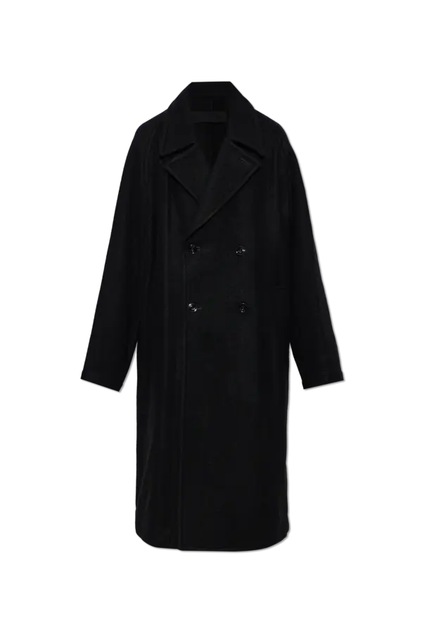 LEMAIRE Double-breasted Wool Alpaca Coat - Black