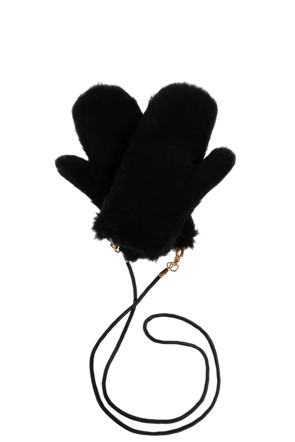 Max Mara Ombrato' Wool Mittens - Black