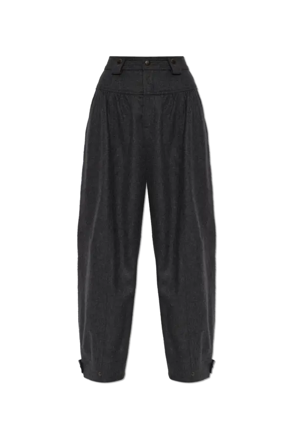 Chloé Loose-fit Wool Trousers - Grey