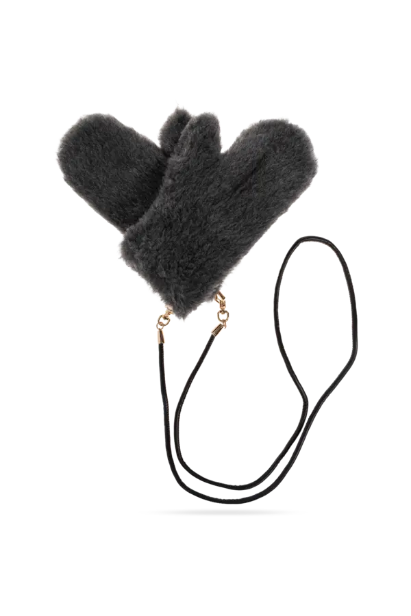 Max Mara Ombrato3 Wool And Silk Blend Mittens With Detachable Cord