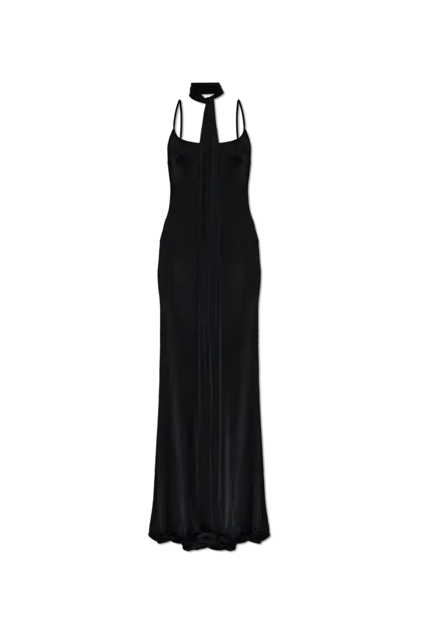 Dsquared2 Long Dress With An Asymmetrical Cut - Black