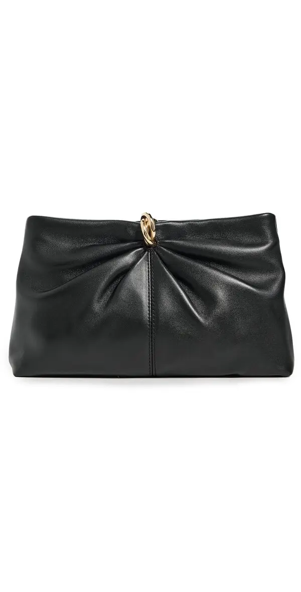 LOEFFLER RANDALL Corrine Gathered Multi Ring Clutch - Black