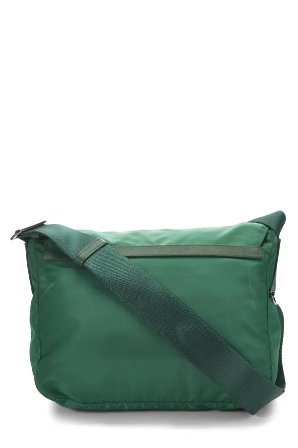 Prada Nylon Double Buckle Flap Messenger Bag