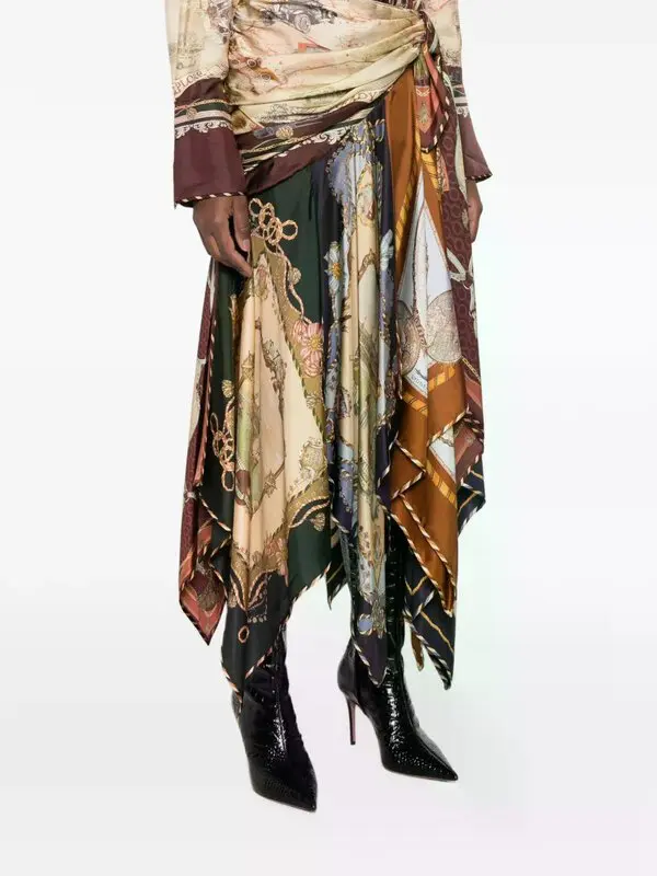 Zimmermann Spliced Scarf Handkerchief-hem Skirt
