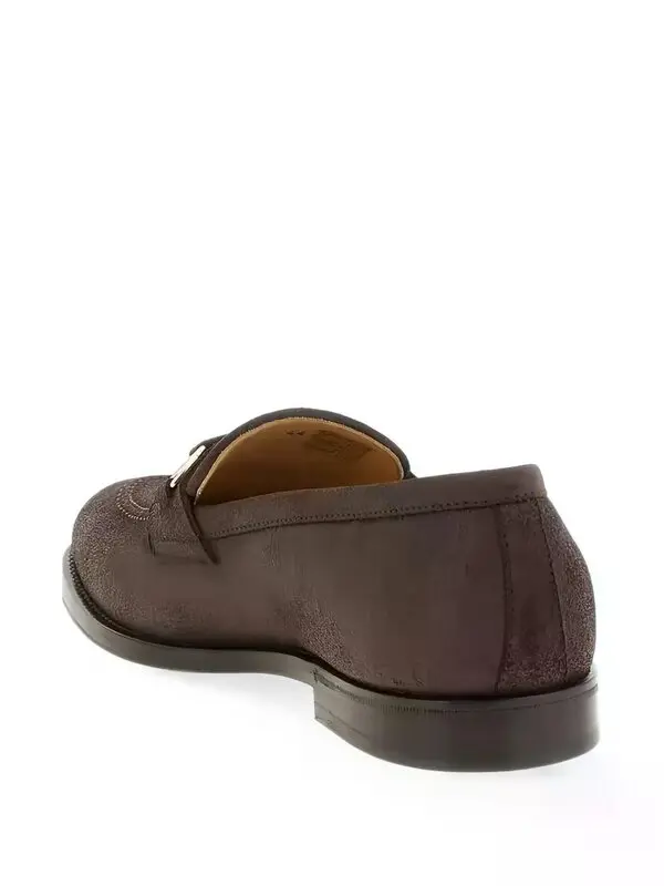 Brunello Cucinelli Suede Slip-on Loafers With Gold-tone Hardware