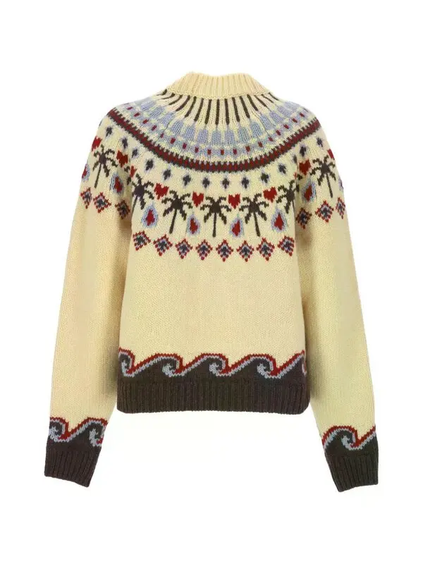 Alanui Sweet Winter Intarsia-knit Wool Sweater - Neutrals