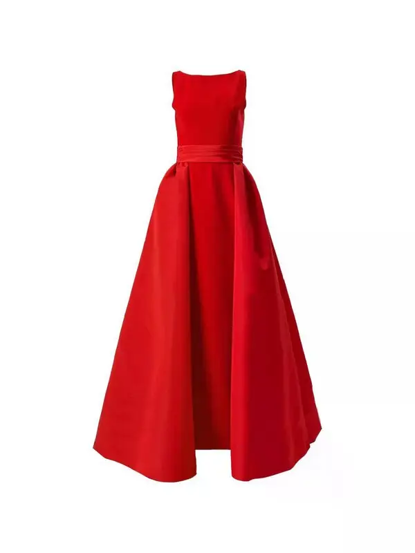 Carolina Herrera Sleeveless V-neck Maxi Dress - Red