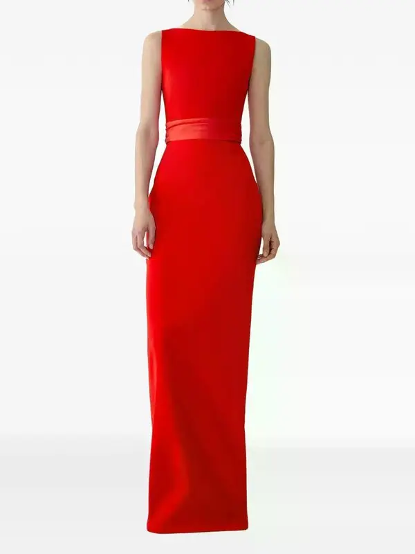 Carolina Herrera Sleeveless V-neck Maxi Dress