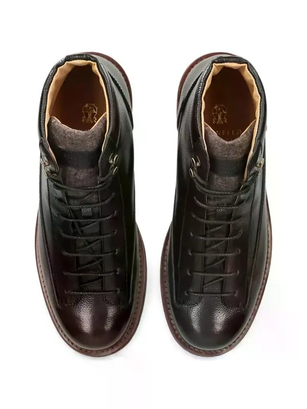 Brunello Cucinelli Lace-up Leather Boots