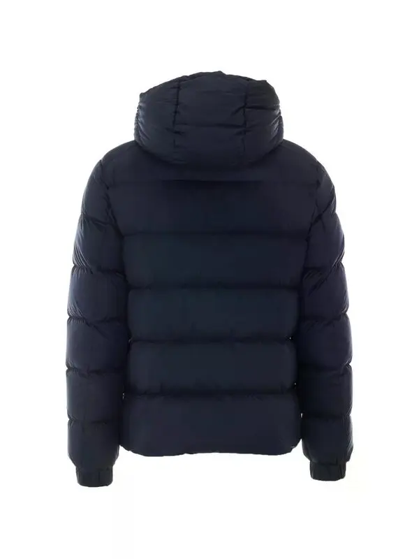 Add Quilted Hooded Jacket With Drawstring - Blue