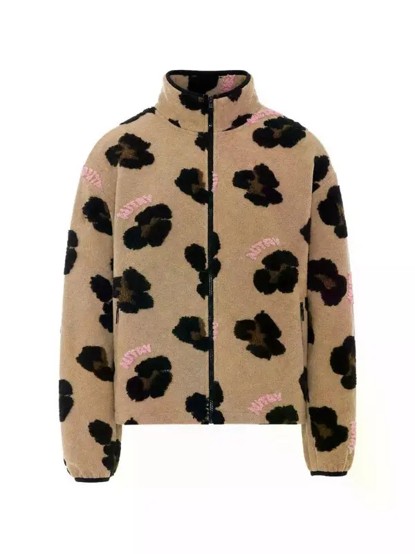 AUTRY Leopard-print Fleece Jacket - Brown