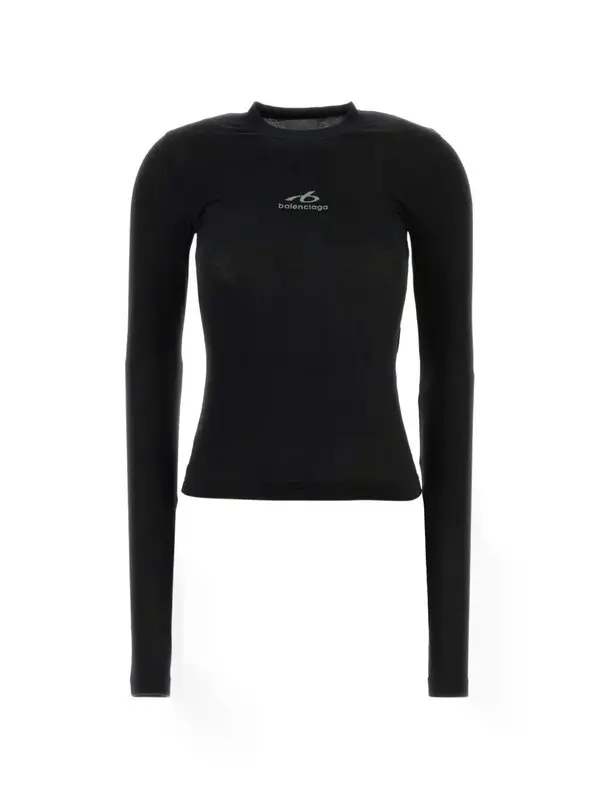 Balenciaga Logo-print Long-sleeved T-shirt - Black