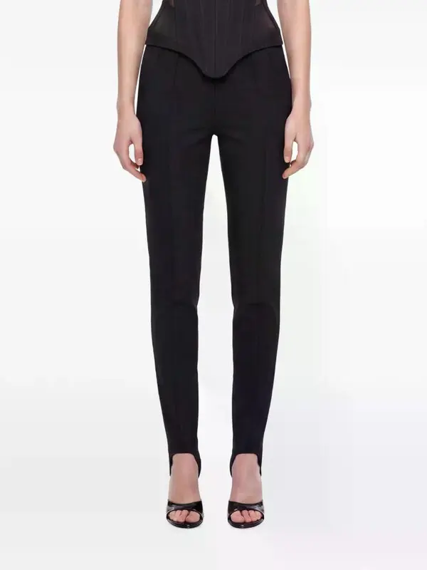 MUGLER Stirrup-cuff Slim-fit Trousers - Black