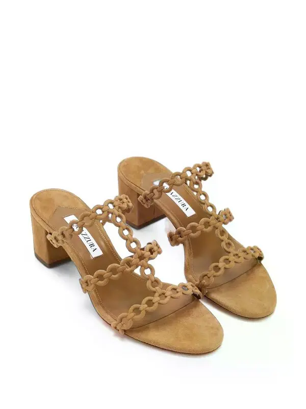 AQUAZZURA Intertwined-strap Suede Mules