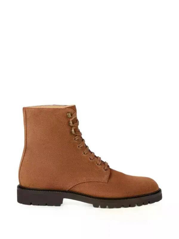 Brunello Cucinelli Lace-up Suede Ankle Boots - Brown