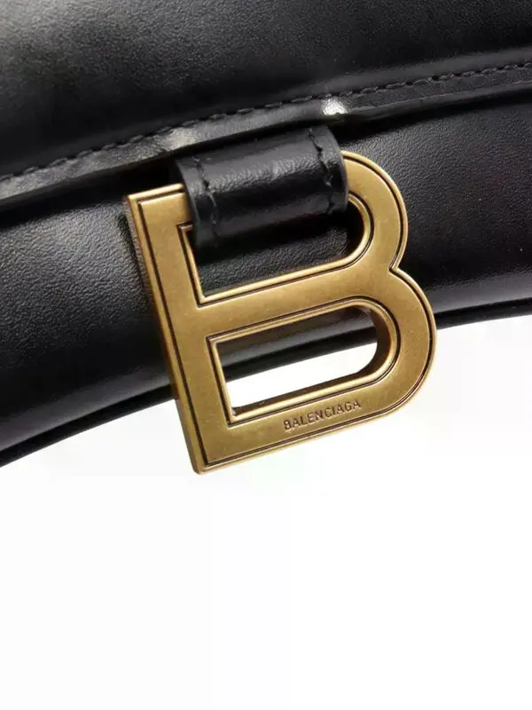Balenciaga Small Leather Hourglass Top Handle Bag
