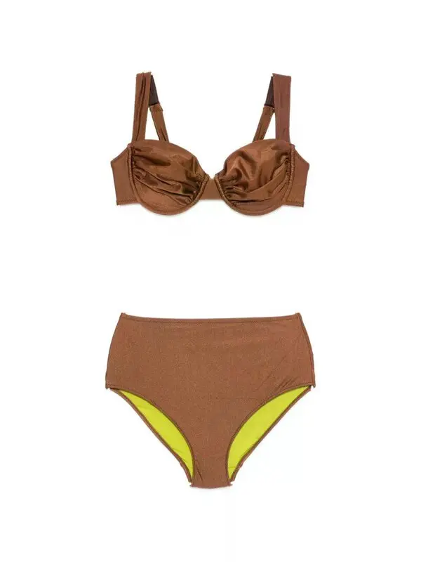 DAZE DAYZ Underwired Ruched Bikini - Brown