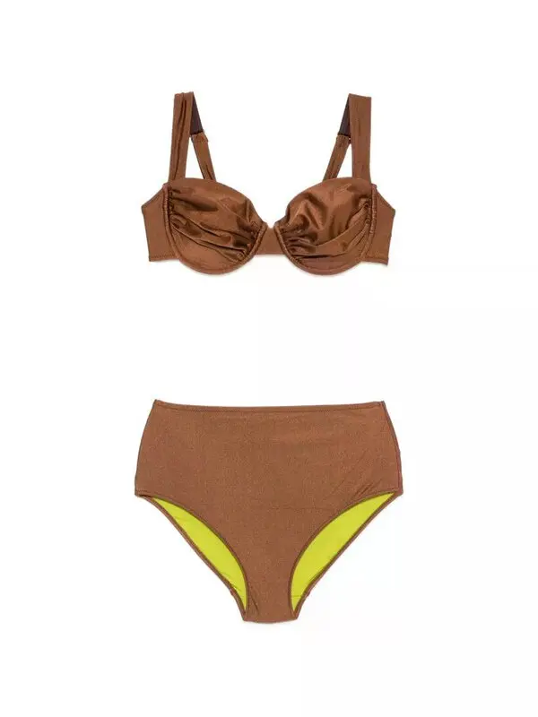 DAZE DAYZ Underwired Ruched Bikini - Brown